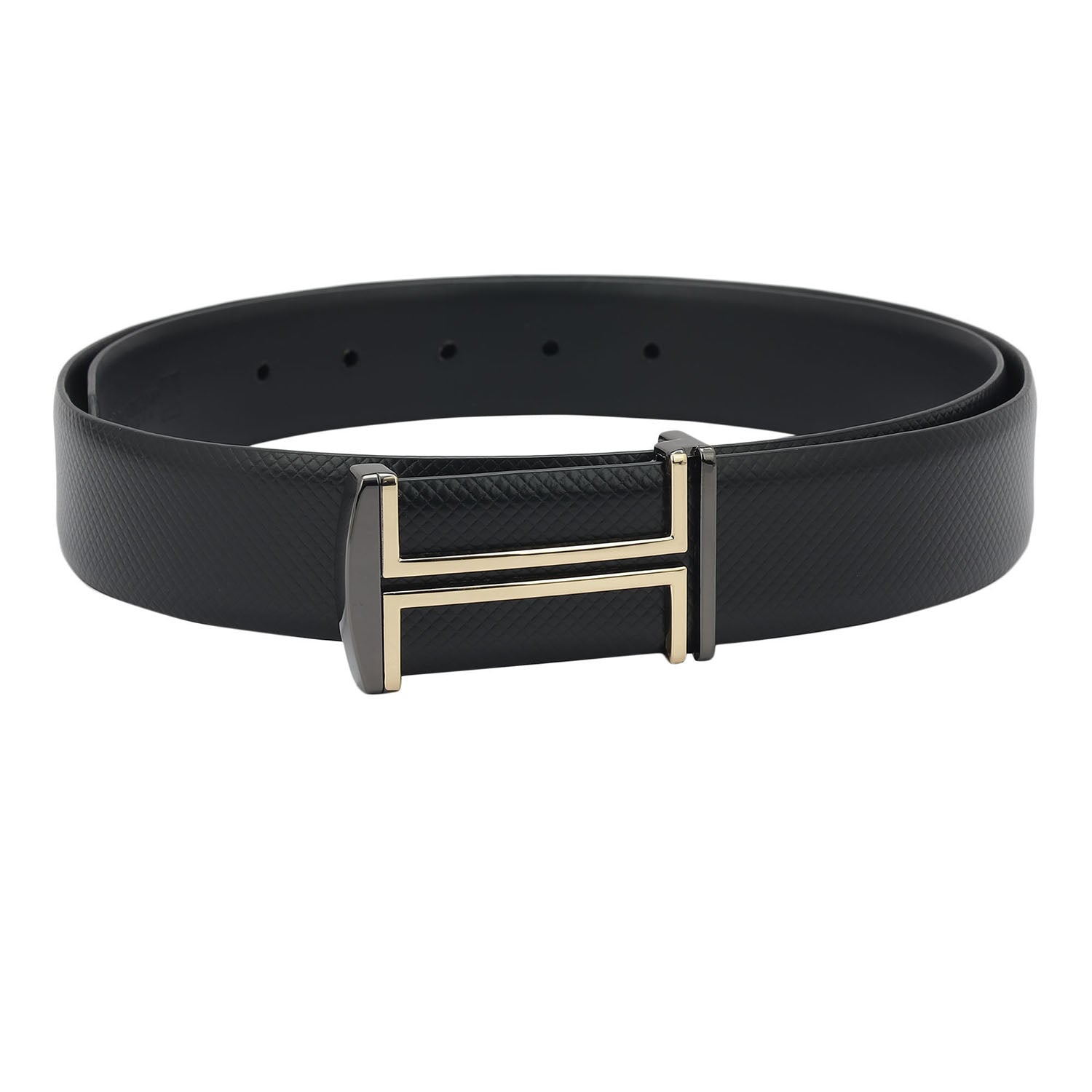 Formal Matrix Leather Mens Belt - Black – Da Milano