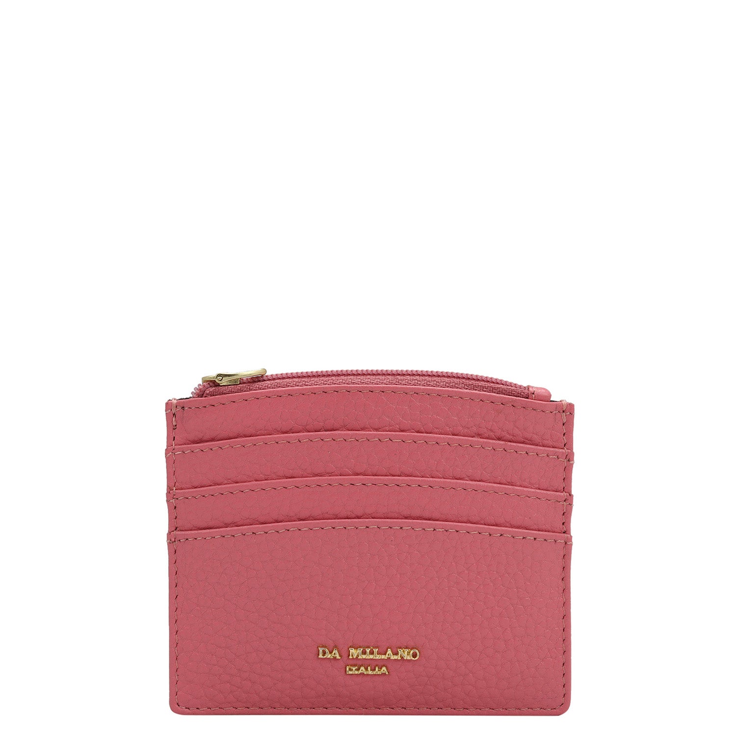 Wax Leather Card Case - Hyper Pink – Da Milano