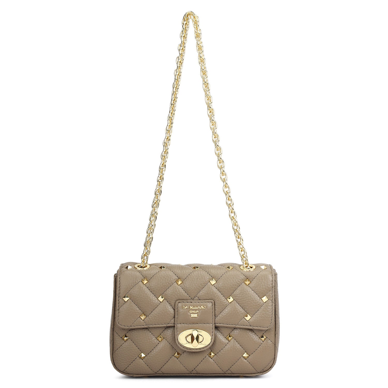 Small Quilting Leather Shoulder Bag - Smoke Grey – Da Milano