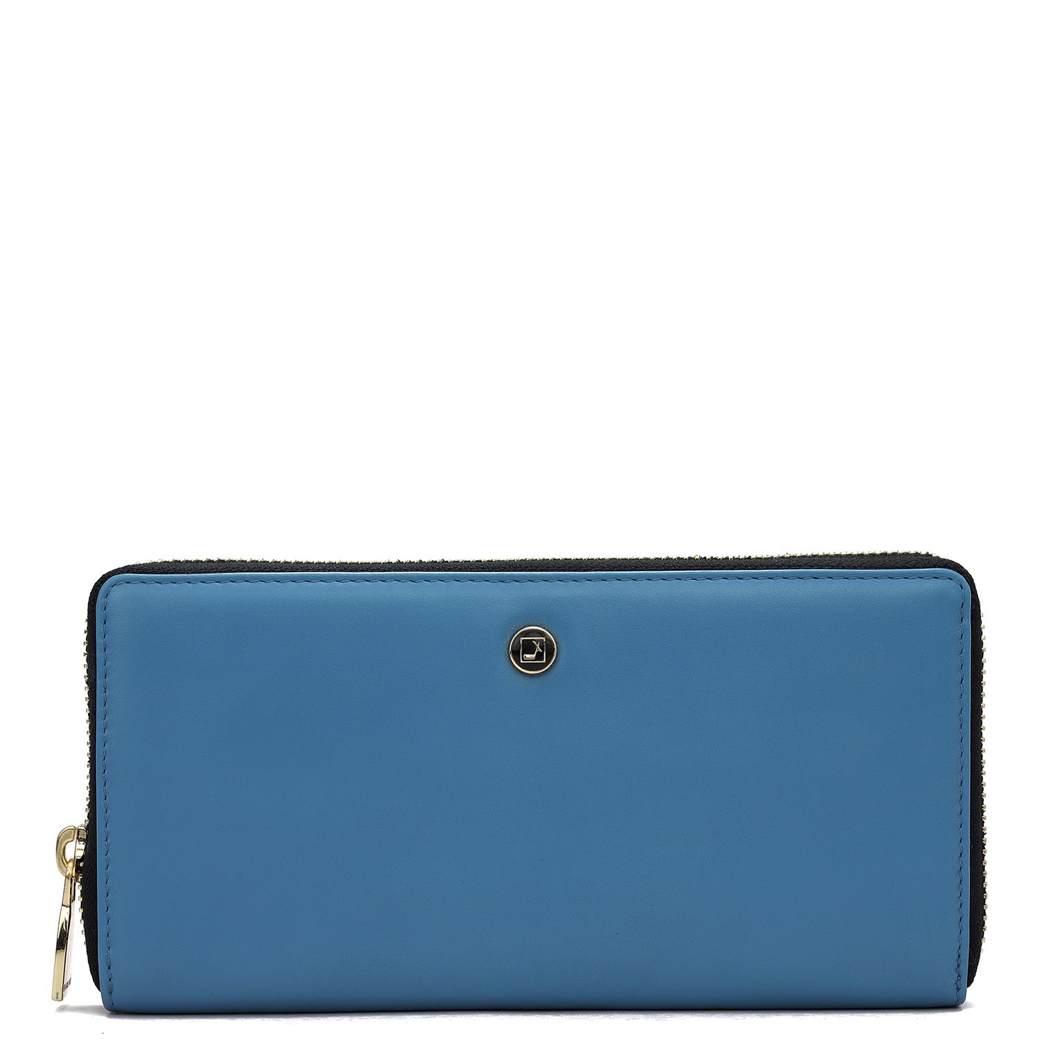 Plain Leather Ladies Wallet - Light Blue – Da Milano