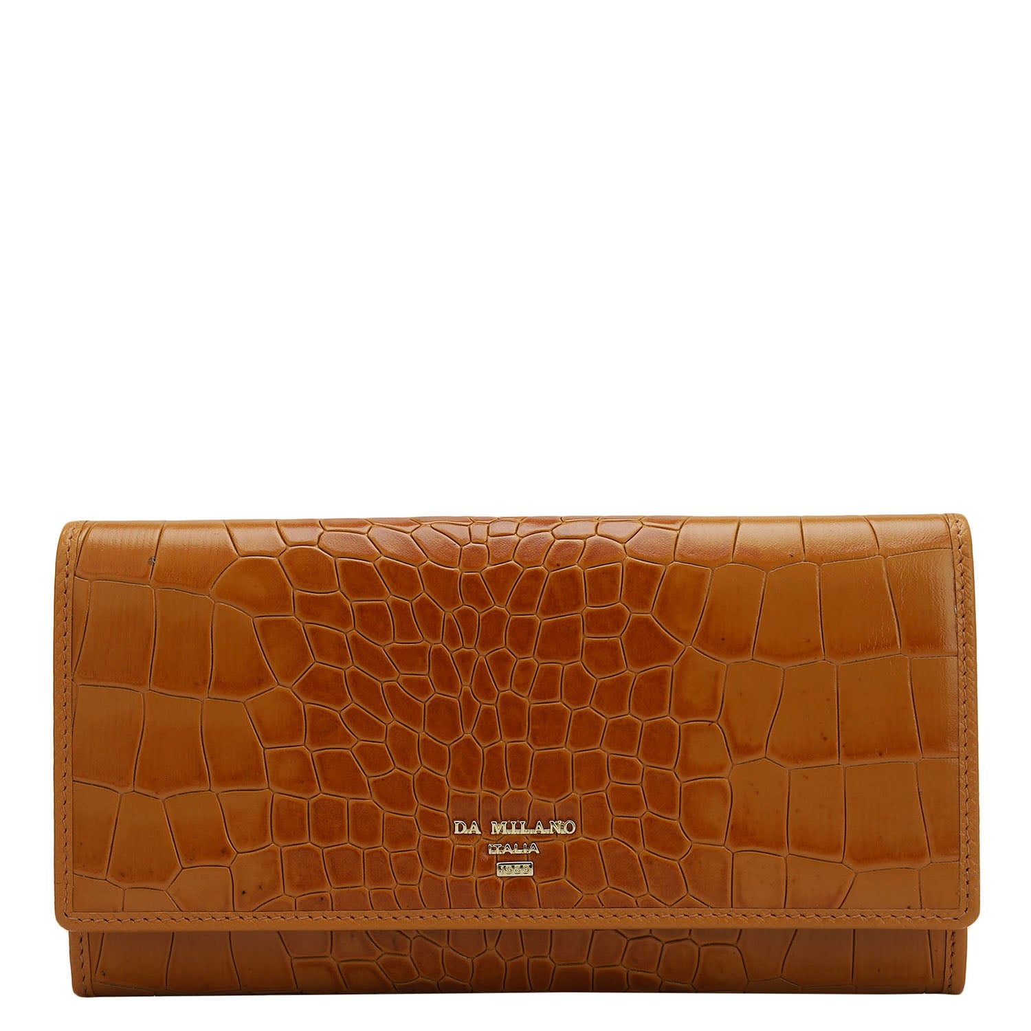 Croco Leather Ladies Wallet - Flame – Da Milano