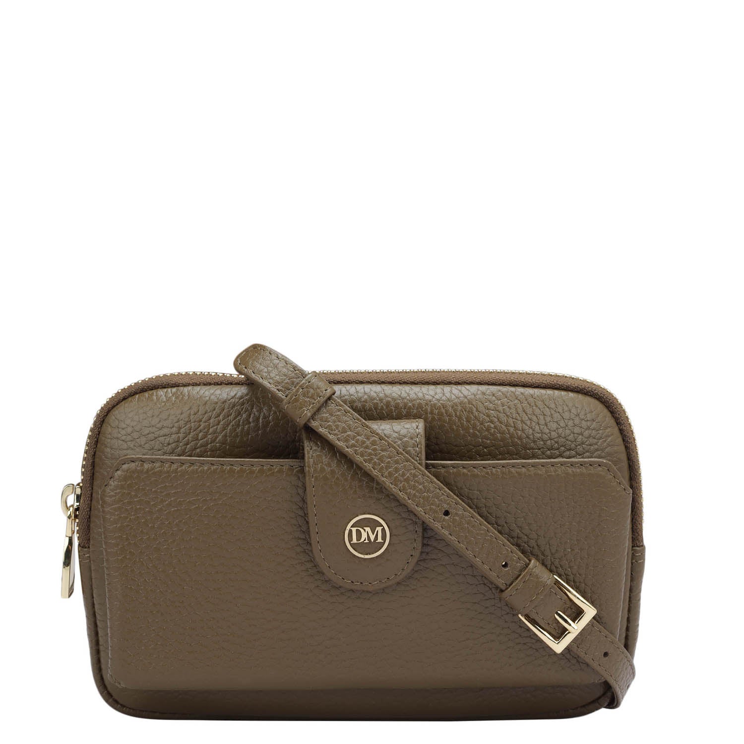 Wax Leather Multi Pouch - Moss – Da Milano