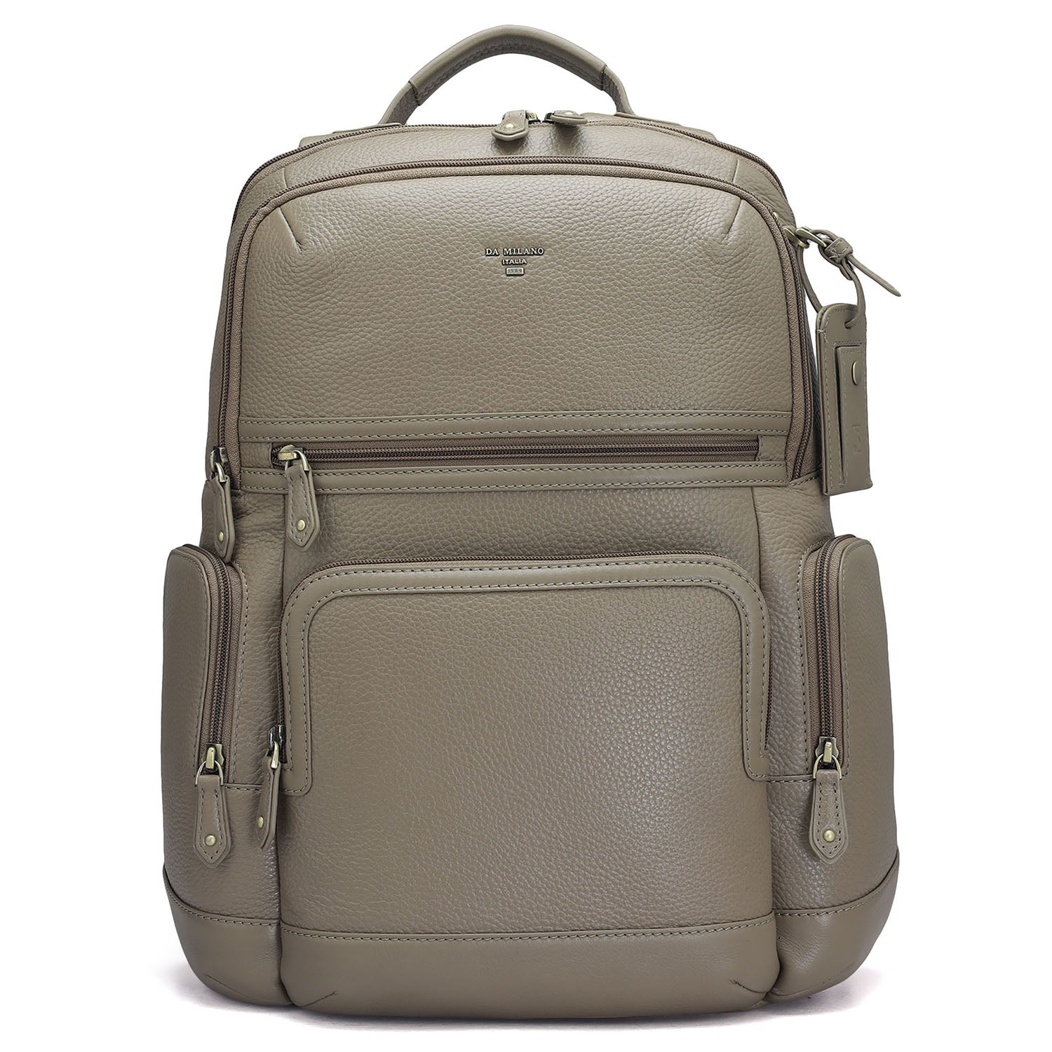Wax Leather Backpack - Greyish Taupe – Da Milano
