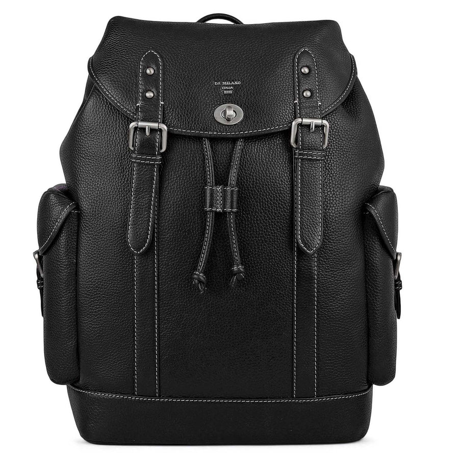Wax Leather Backpack - Black – Da Milano