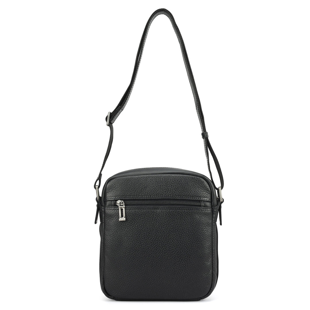 Wax Plain Leather Men Sling - Black – Da Milano